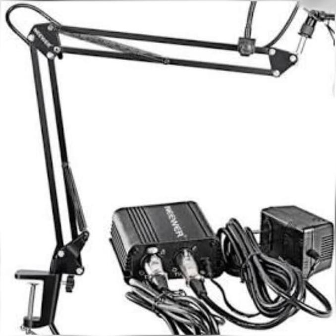 Jual PHANTOM POWER + ARM STAND + XLR CABLE FOR HOME RECORDING STUDIO ...