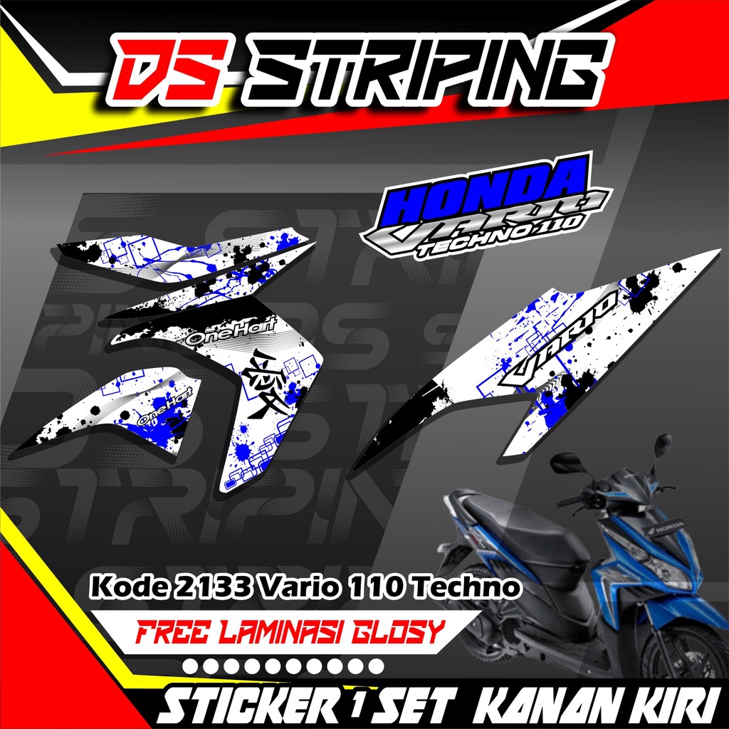 Jual 2133 Sticker Striping Motor VARIO 110 TECHNO Variasi Motif Bercak ...