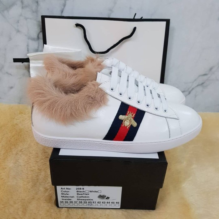 Jual SEPATU GUCCI ACE BEE WITH FUR UA VER | Shopee Indonesia
