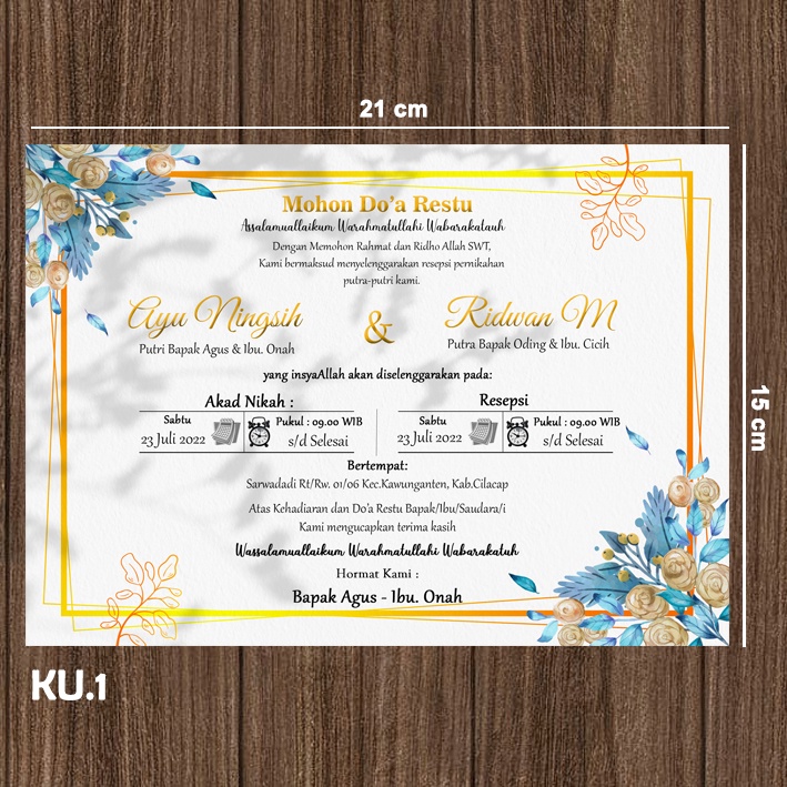 Jual Kartu Undangan Murah | Kartu Undangan Punjungan | Cetak Undangan ...