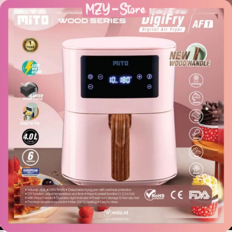 Jual MITO AF1 Air Fryer AF Wood Kapasitas 4L AirFryer Mito Low Watt ...