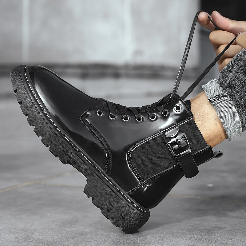 Jual Sepatu Boots Martin Autumn Winter 2021 New Men's High Top Leather ...