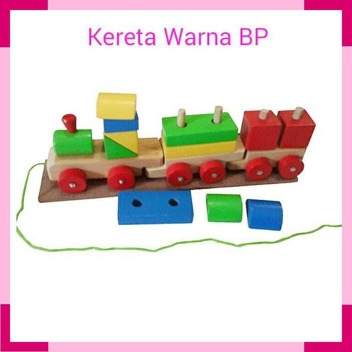 Jual Mainan Bongkar Pasang Kereta Warna BP / Mainan Edukasi Anak Kayu ...