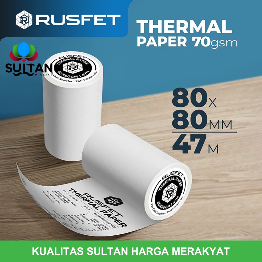 Jual Paper Thermal Kertas Termal Printer Struk Kasir Barcode RUSFET ...