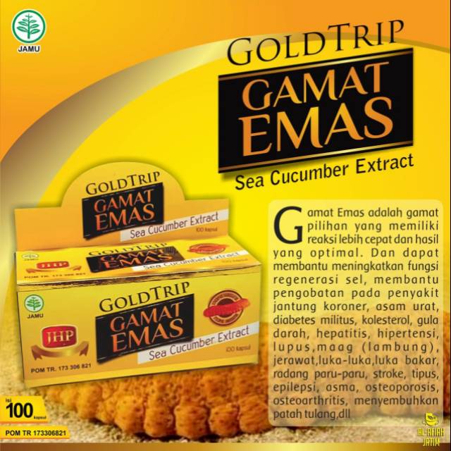 Jual EXTRAK GAMAT EMAS GOLD TRIP 100 KAPSUL/KAPSUL GAMAT EMAS | Shopee ...