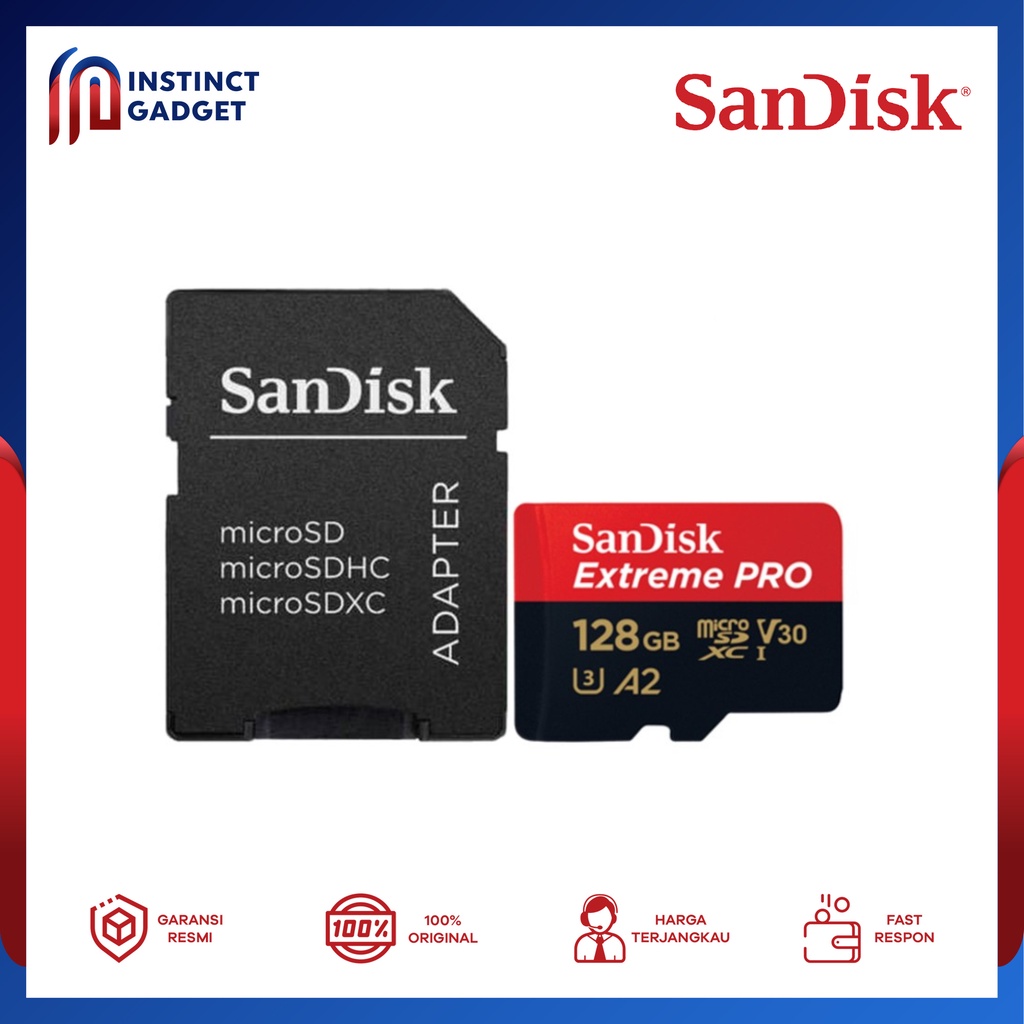 Jual SanDisk Extreme Pro MicroSD 128GB A2 200MB/s V30 U3 4K | Shopee Indonesia