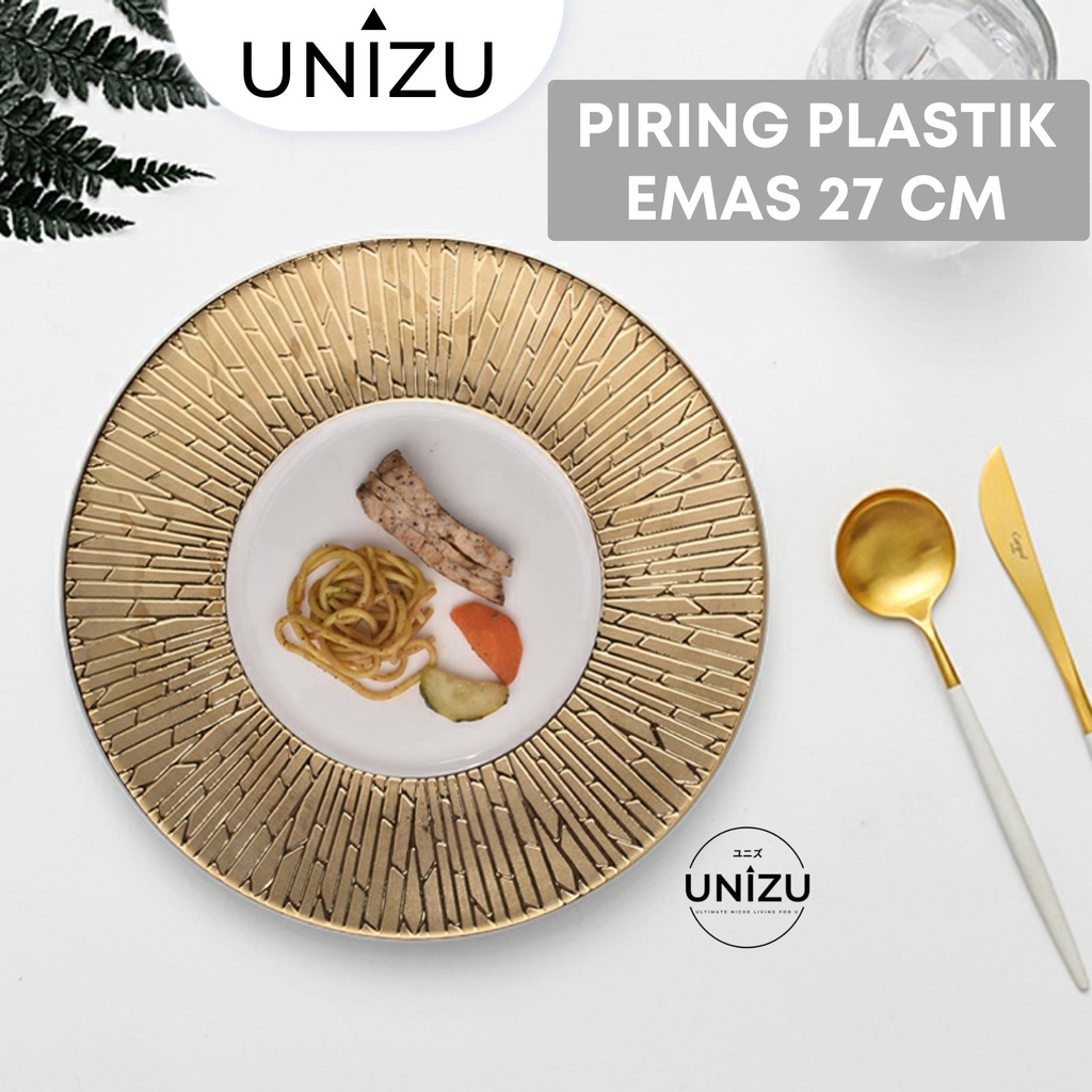 Jual Unizu Piring Cantik Warna Gold untuk Piring Alas Foto Produk ...