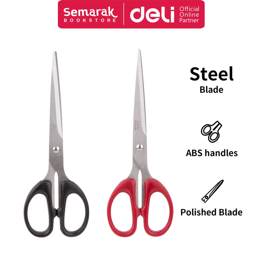 Jual Deli 6009 Scissors Clasic Gunting Stainless Steel Sedang - Red ...