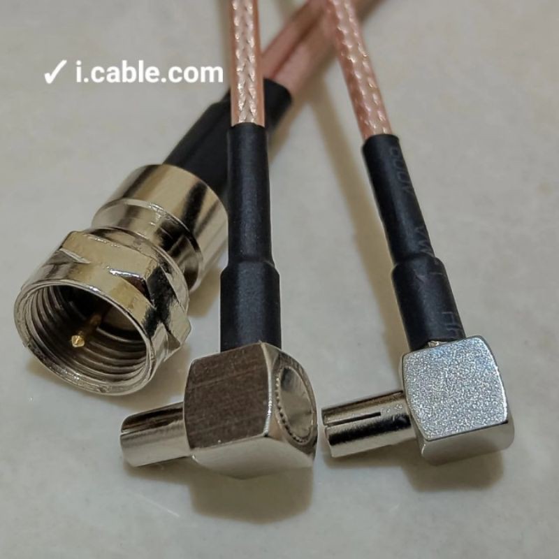 Jual pigtail f male to 2 ts9 rg174 teflon 15cm | Shopee Indonesia