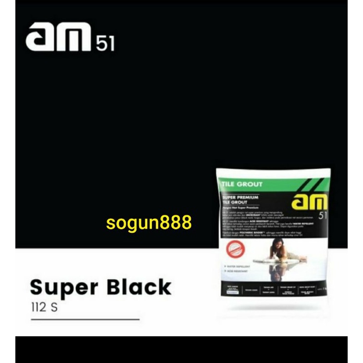 Jual AM 51 Super black / Hitam. Semen nat . Super premium tile grout ...