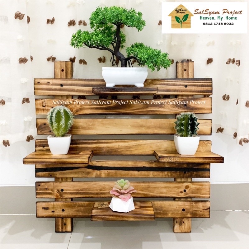 Jual Sangkutan Gantungan pot bunga Rak tanaman dinding gantung jati ...