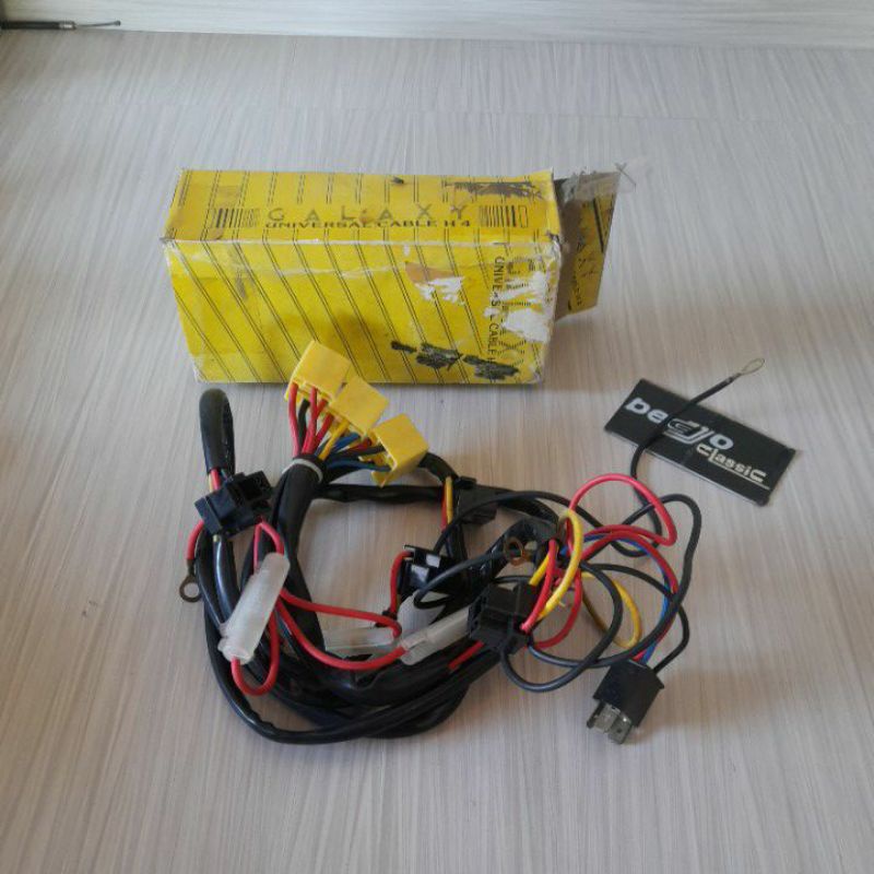 Jual kabel assy set 3 relay lampu H 4 H4 merk galaxy universal cable H ...