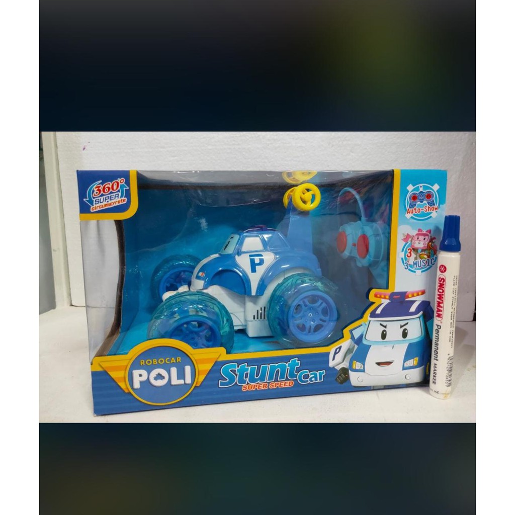 Jual Mainan remote control mobil robo poli stunt putar 360 derajat ...