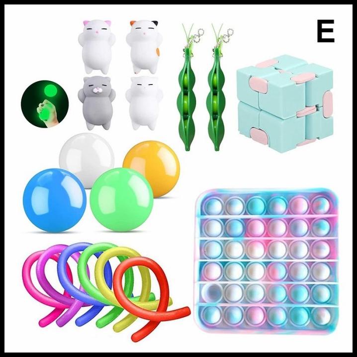 Jual Paket Mainan Sensory Fidget Toy Set Stress Relief Dan Axienty Pack ...