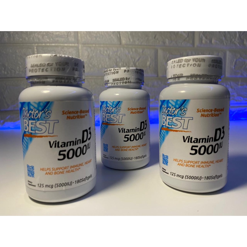 Jual Doctor’s Best Vitamin D3 5000IU 180 softgel Vit D 3 5000 IU dr best | Shopee Indonesia