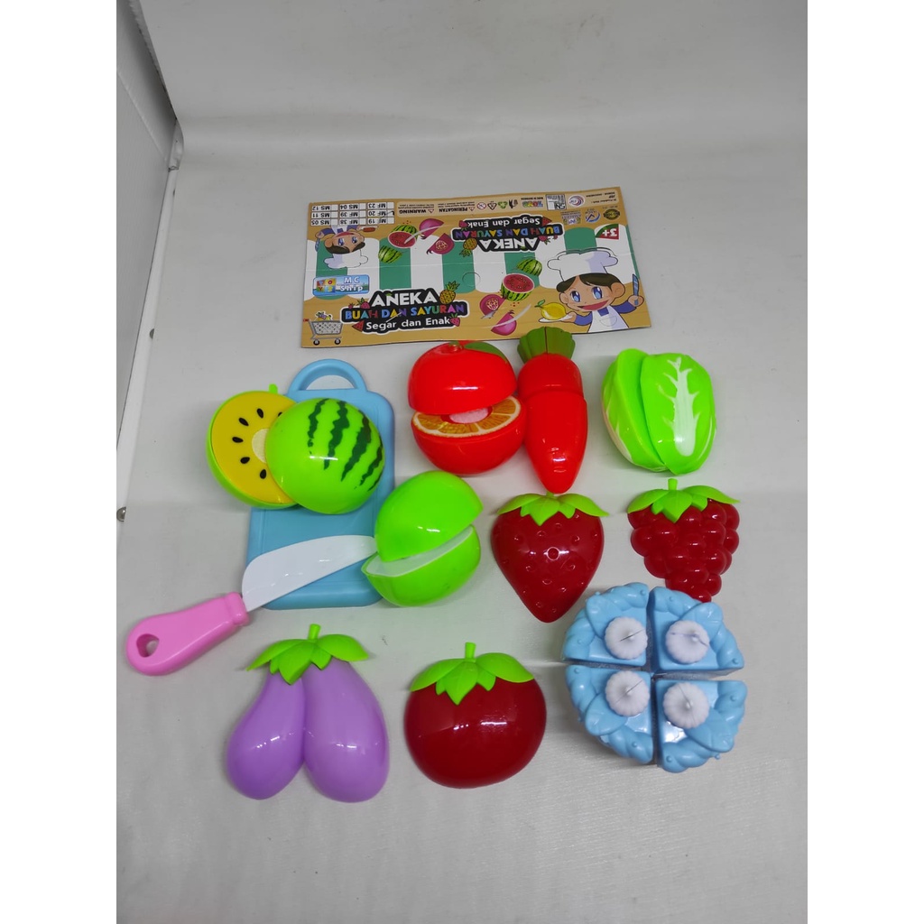 Jual Mainan Anak Aneka Buah dan Sayur Potong Edukasi Memotong Belajar ...