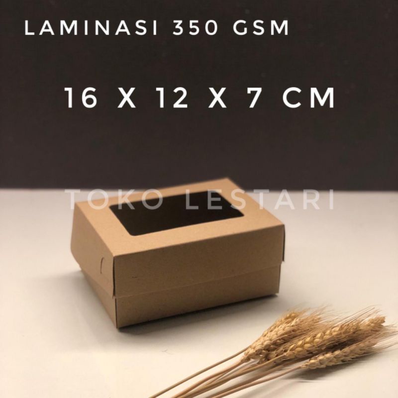 Jual Box Kraft Coklat LAMINASI JENDELA Untuk Kotak Kue Roti Snack ...