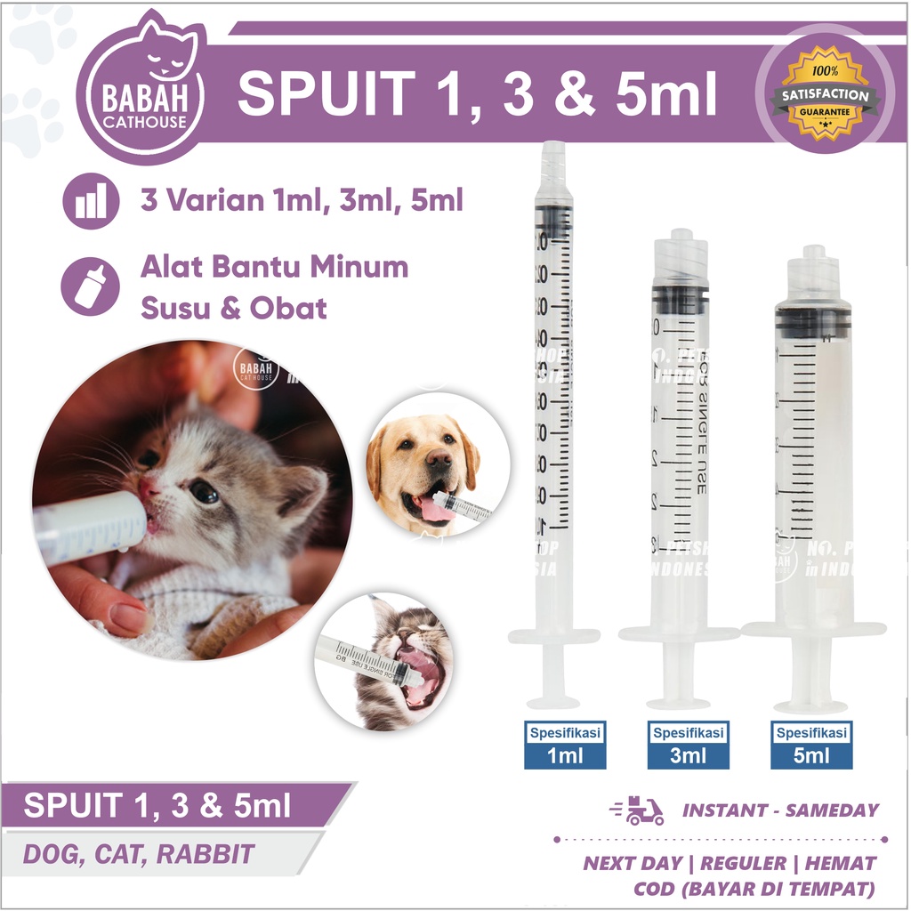 Jual SPET Kucing Suntikan 1ml / 3ml / 5ml Sepetan Spuit Pelontar Alat ...