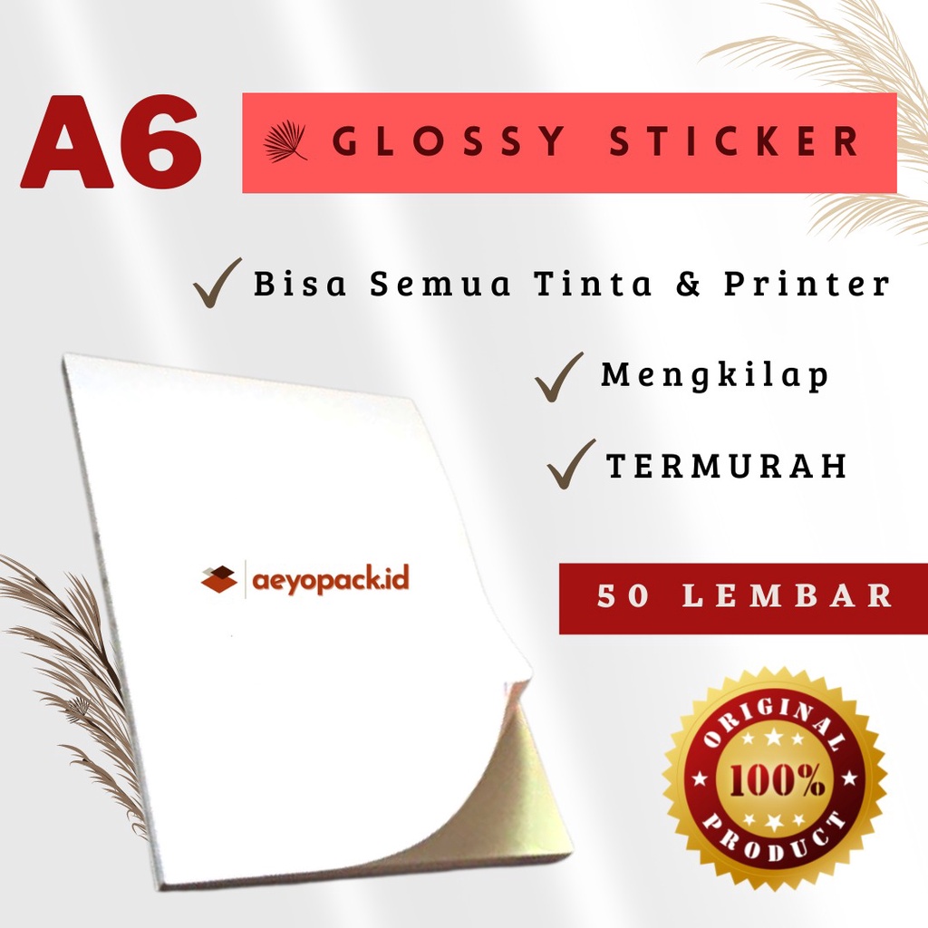 Jual Kertas Sticker HVS Glossy A6 isi 50 Lembar | Shopee Indonesia