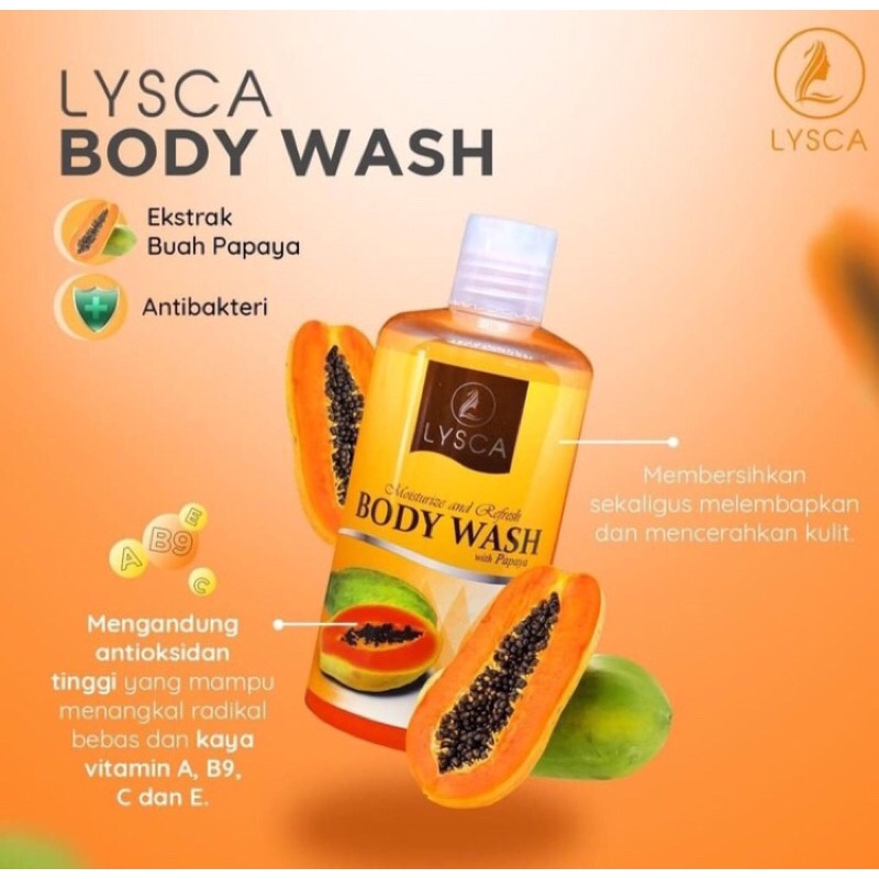 Jual Lysca Body Wash with Papaya 500ml | Shopee Indonesia