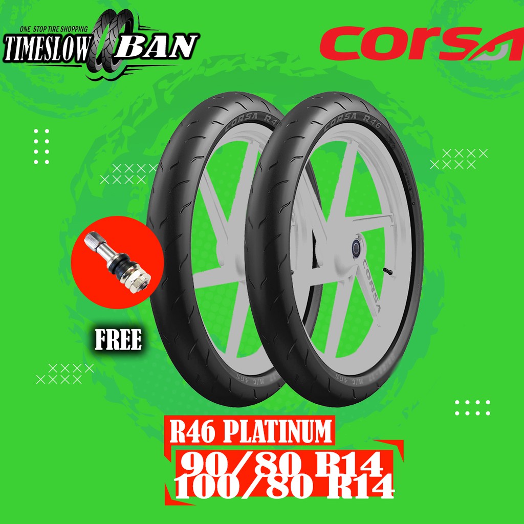 Jual Paket Ban Motor Matic SOFT COMPOUND // CORSA R46 PLATINUM 90/80 ...