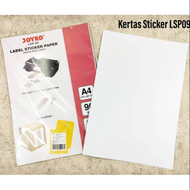 Jual KERTAS STICKER LABEL JOYKO A4 90GRAM 25LEMBAR LSP09 | Shopee Indonesia