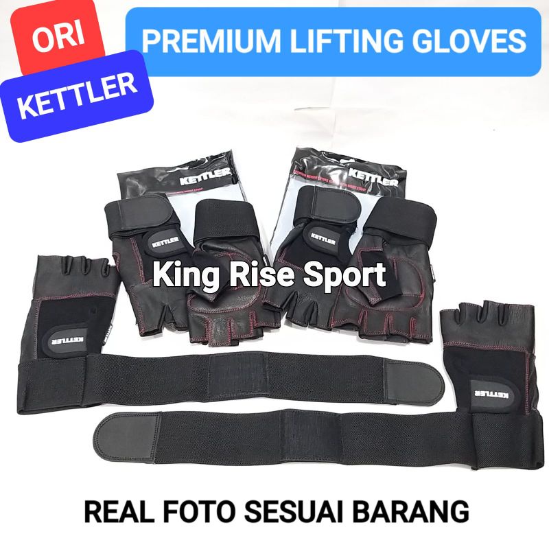 Jual KETTLER Premium Lifting Glove/ Sarung Tangan Angkat Besi Gym ...