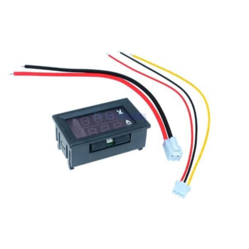 Jual Mini Digital Voltmeter Ammeter DC 100V 10A Blue Red Dual LED ...