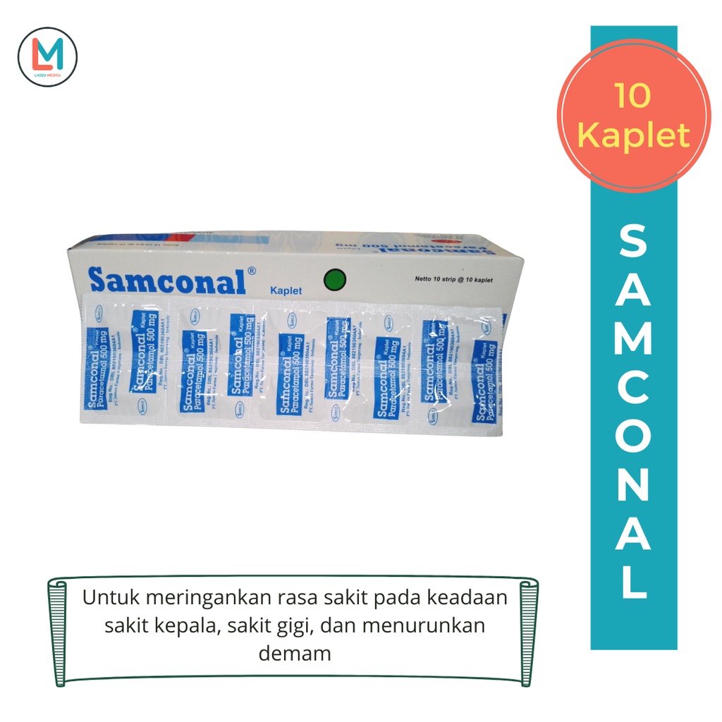 Jual Samconal Paracetamol 1 Strip 10 Kaplet | Obat Demam & Sakit Kepala ...