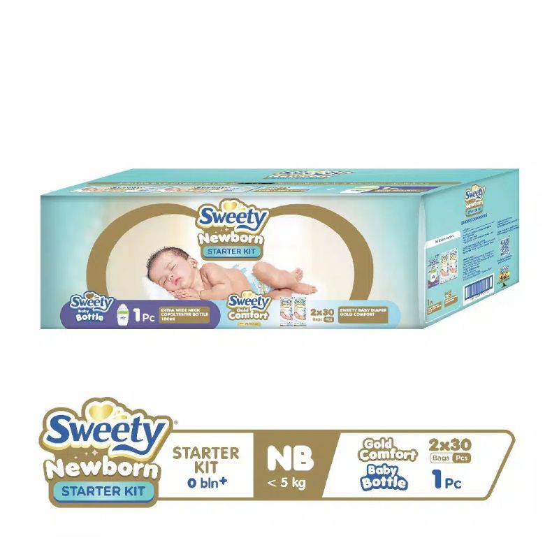 Jual Sweety Newborn Starter Kit B (1 Bottle + 2 Diapers) | Shopee Indonesia