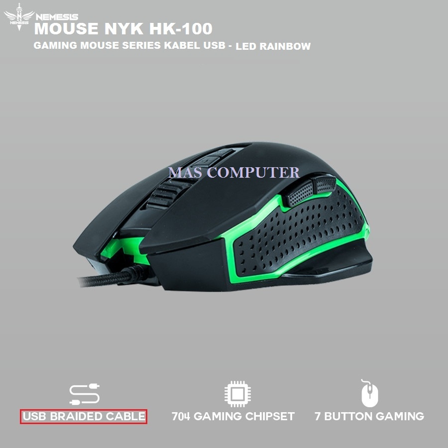 Jual NYK NEMESIS HK100 / HK200 / HK300 Mouse GAMING Lighting RAINBOW | Shopee Indonesia