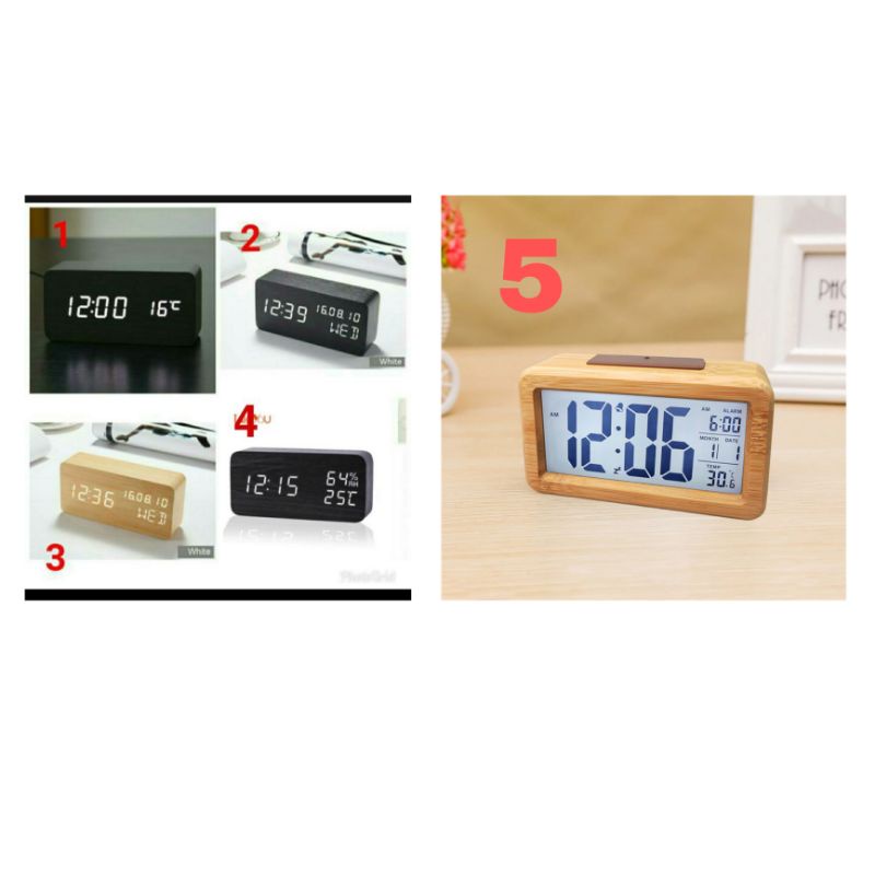 Jual Jam LeD Kayu Balok Dengan Sensor Suara / LED Digital Wood Clock ...
