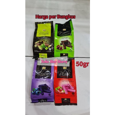 Jual [Per Bungkus] Wafer Black Wafer Roll 50gr Snack Viral Halal MUI ...