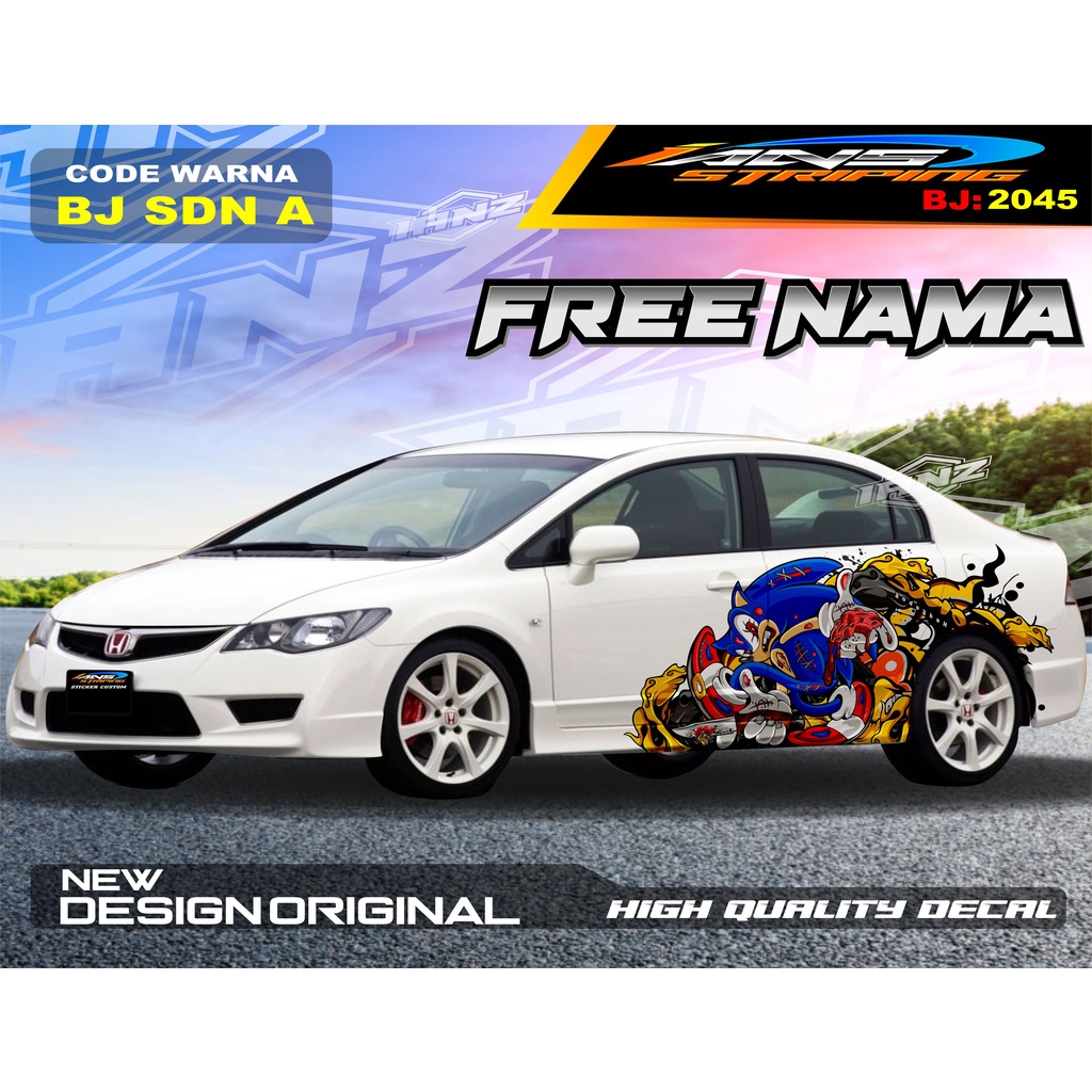 Jual STIKER DECAL MOBIL SEDAN / VARIASI STICKER BODY SAMPING MOBIL ...