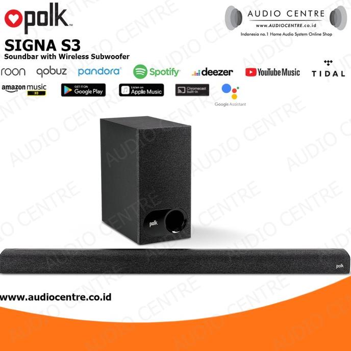 Jual Polk Audio Signa S3 Soundbar with Wireless Subwoofer support 4k 8k ...
