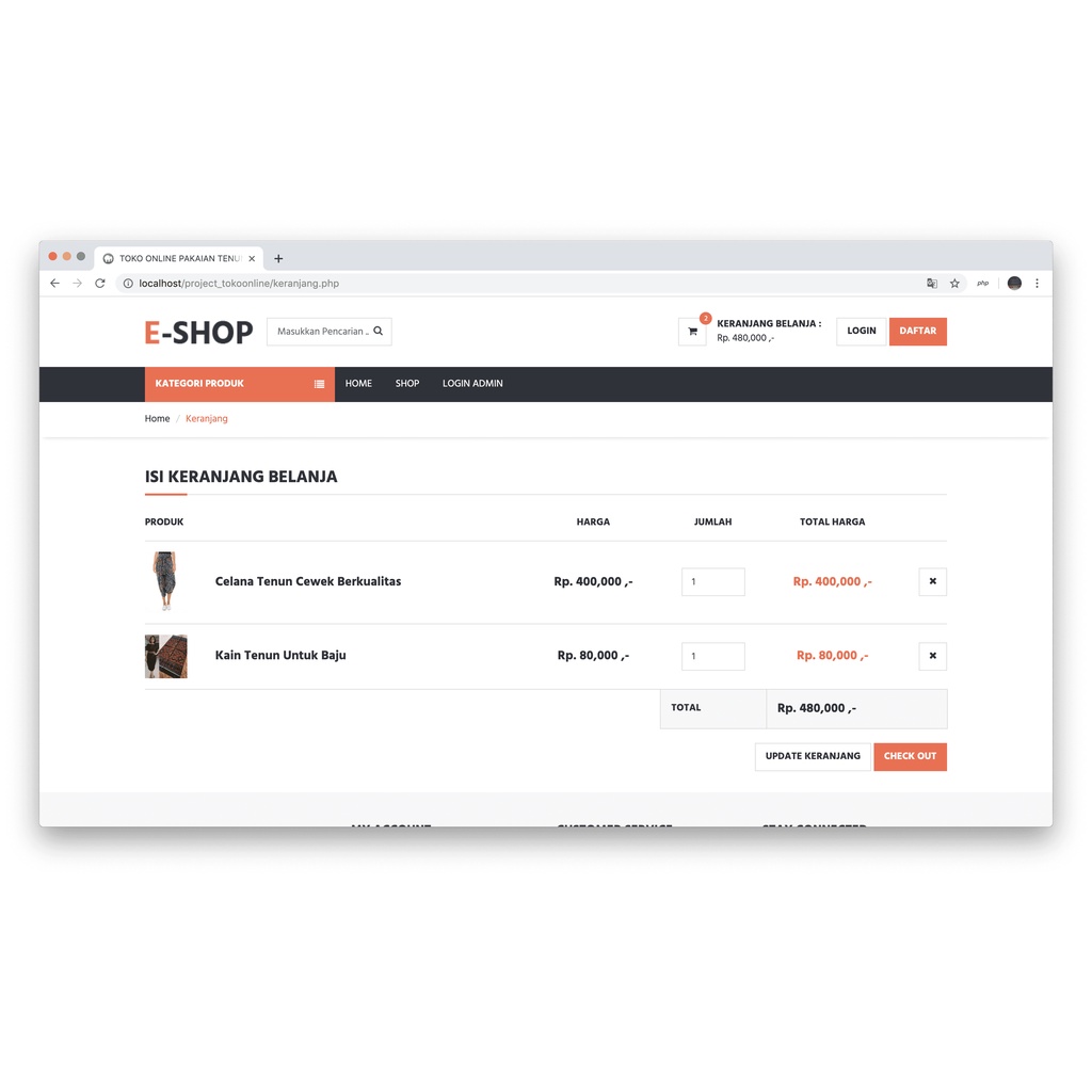 Jual Aplikasi Web Toko Online PHP dan MySQLi Perhitungan Ongkir ...