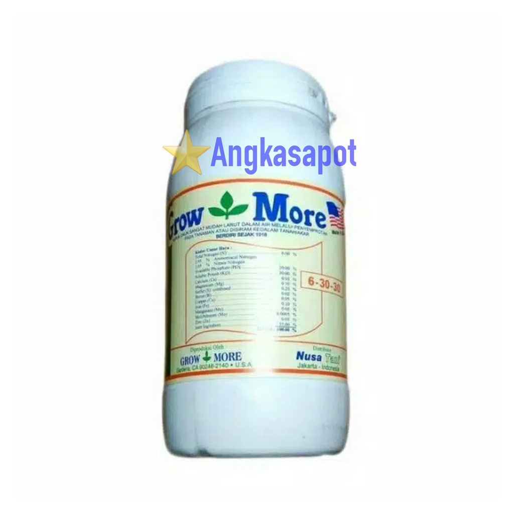 Jual Pupuk Npk Buah Untuk Tanaman Growmore Grow More 6-30-30 454 gram BOTOL | Shopee Indonesia