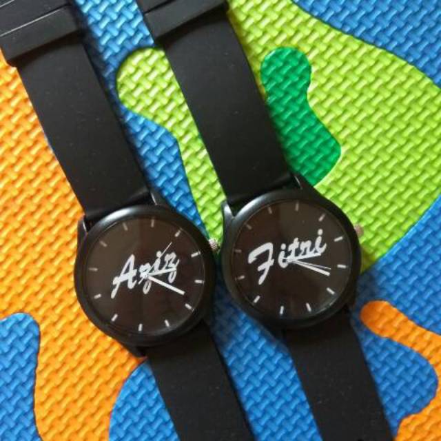 Jual Jam tangan couple wanita custom bisa pakai nama pasangan keren ...