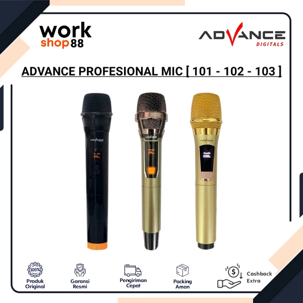 Jual New Advance Mic Wireless Profesional MIC 103 102 101 (Mic Tanpa ...
