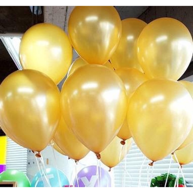 Jual Balon Metalik Gold isi 50 Pcs | Balon Latex Gold isi 50 Pcs ...