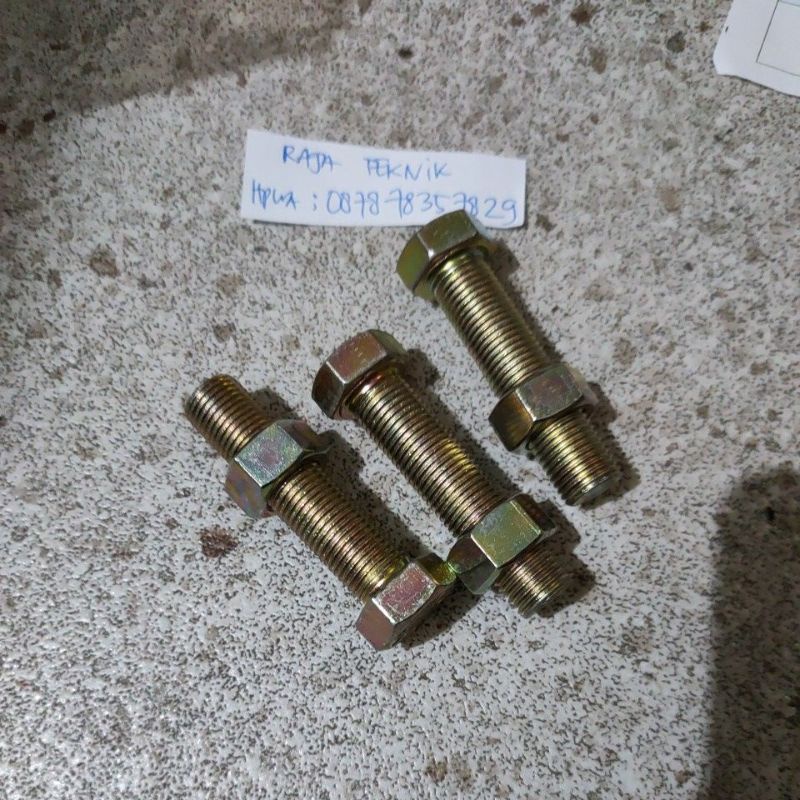 Jual baut mur kuning m12x50 Kualitas Bagus / baut drat halus kuning m12x50 / baut mur kuning m12 ...