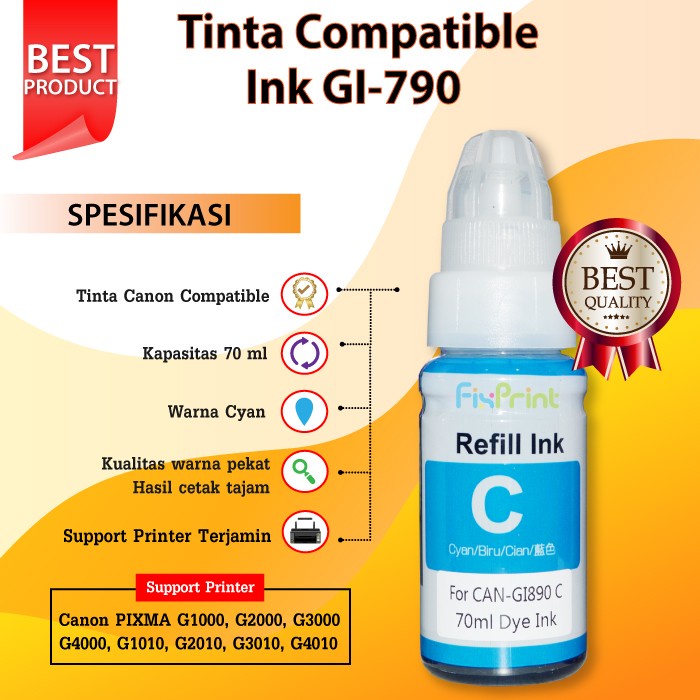 Jual Tinta G Series Premium Ink Black 100ml Refill Printer Canon G1010 ...