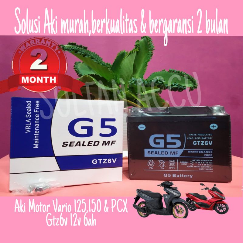 Jual Aki motor vario 125, vario 150, pcx, cb150r 12v 6ah | Shopee Indonesia
