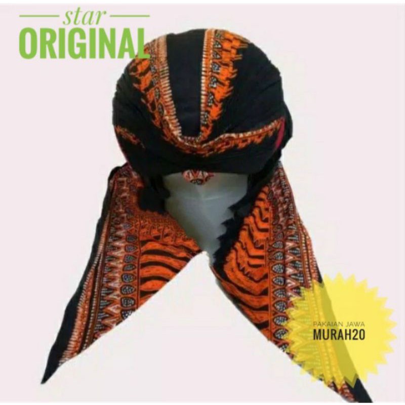 Jual Blangkon Lipat Sliwir Motif Modang/Pakaian Jawa/Busana Tradisional ...