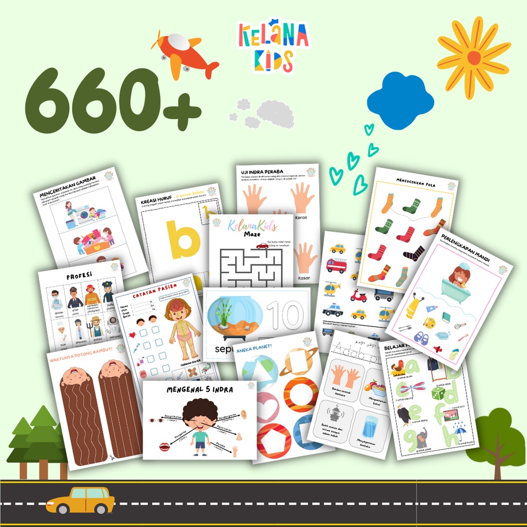 Jual 660+ Lembar Worksheet Anak Usia 2 3 4 5 6 Tahun TK PAUD Printable ...