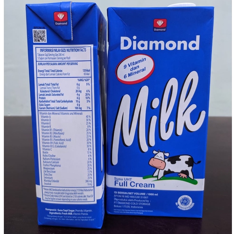 Jual DIAMOND Susu Uht FULLCREAM 1L | Shopee Indonesia