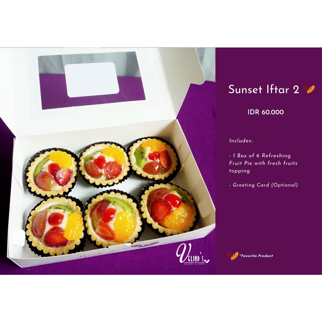 Jual Sunset Iftar 2/Velind's Bakery/Fruit Pie/Pai Buah isi 6/Edisi ...