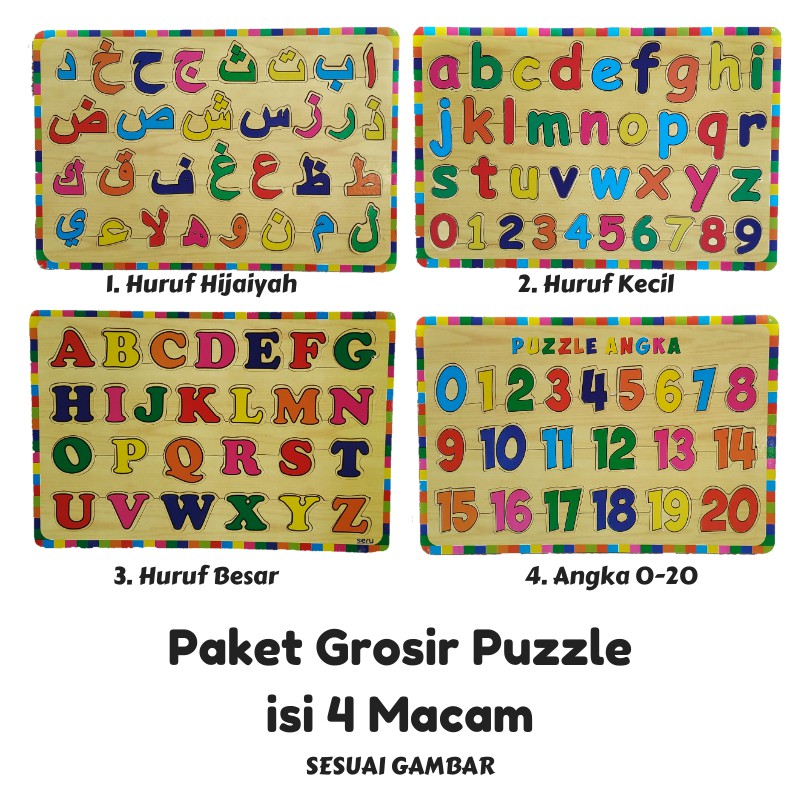 Jual Rapid Toys Isi 4 / Paket Puzzle Kayu Edukasi Edisi Baru / Huruf ...