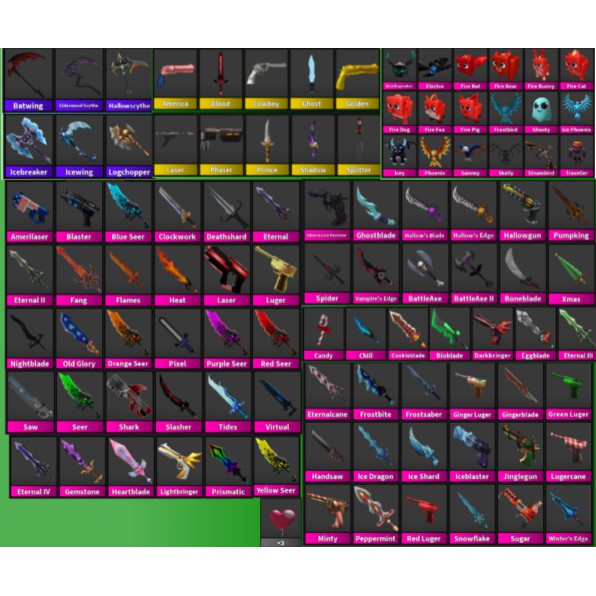 Jual Small set MM2 and Pet Set MM2 / Murder Mystery 2 Roblox Game / All ...