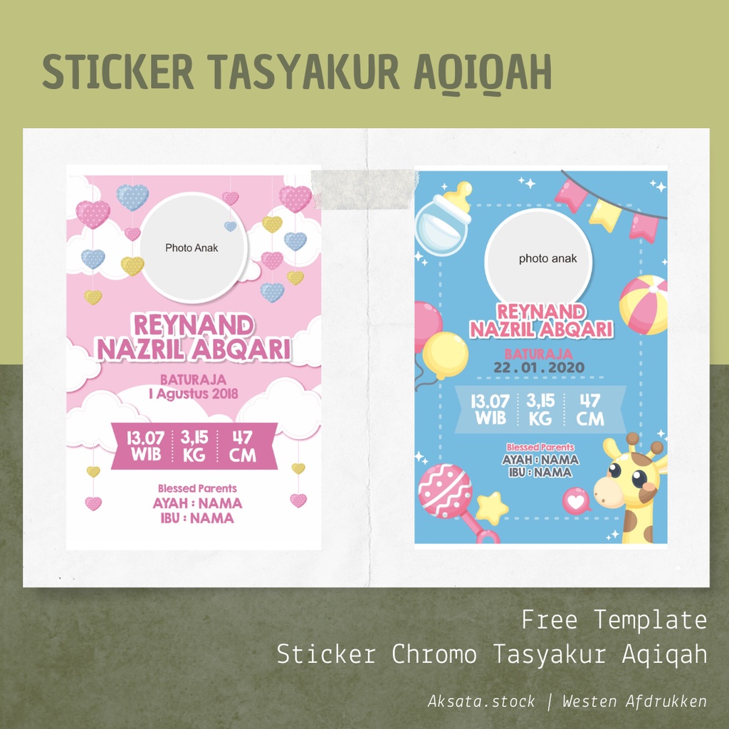 Jual Sticker Tasyakur Aqiqah Anak Stiker Cromo Sticker Tasyakuran ...